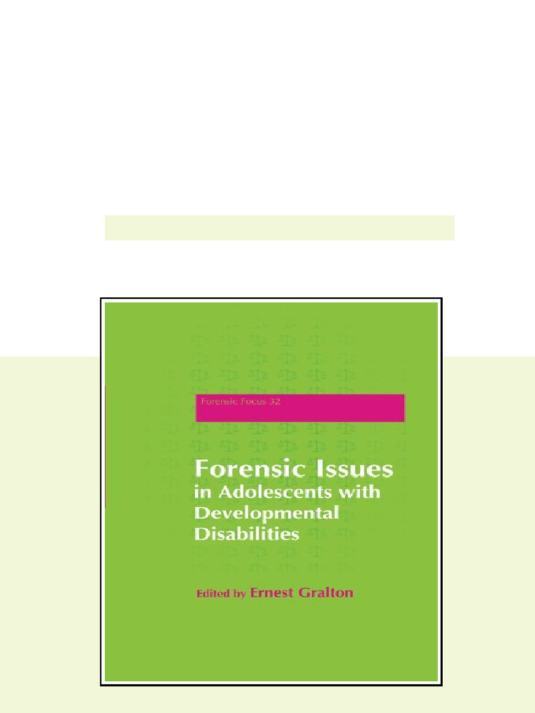 (Ebook) Forensic Issues in Adolescents With Developmental Disabilities ...