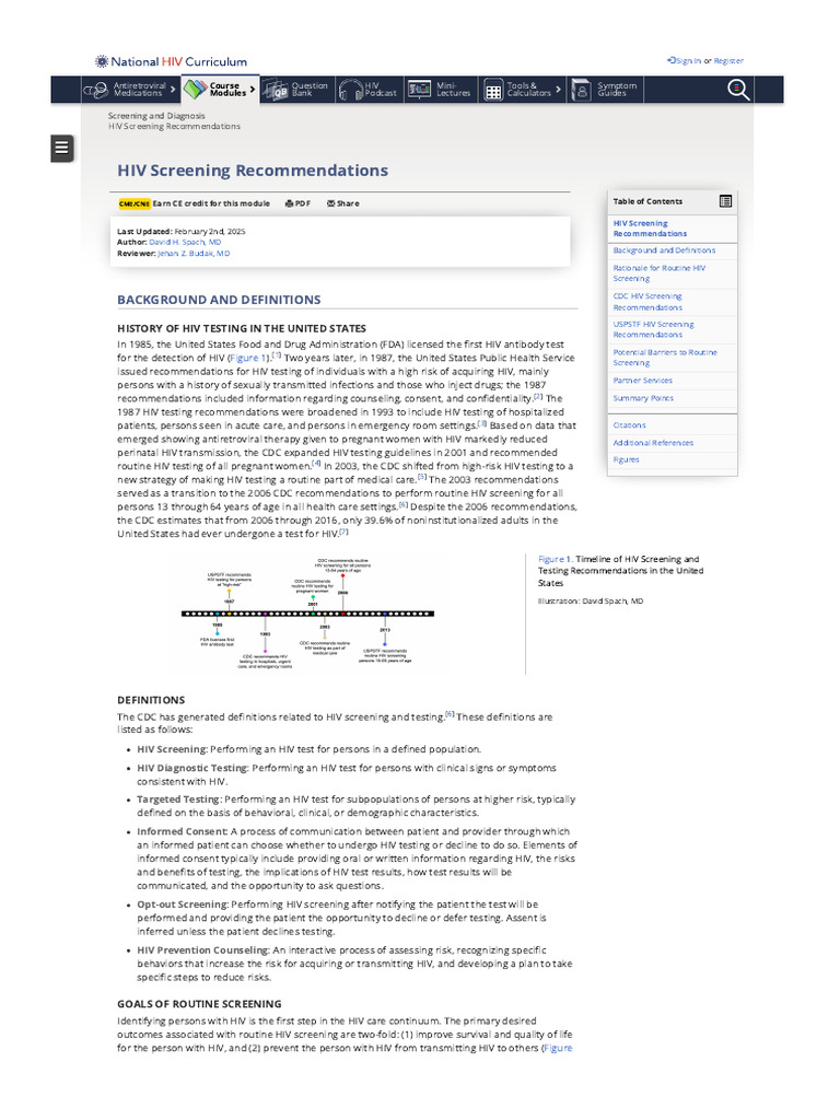 WWW Hiv Uw Edu Go Screening Diagnosis Recommendations Testing Core ...