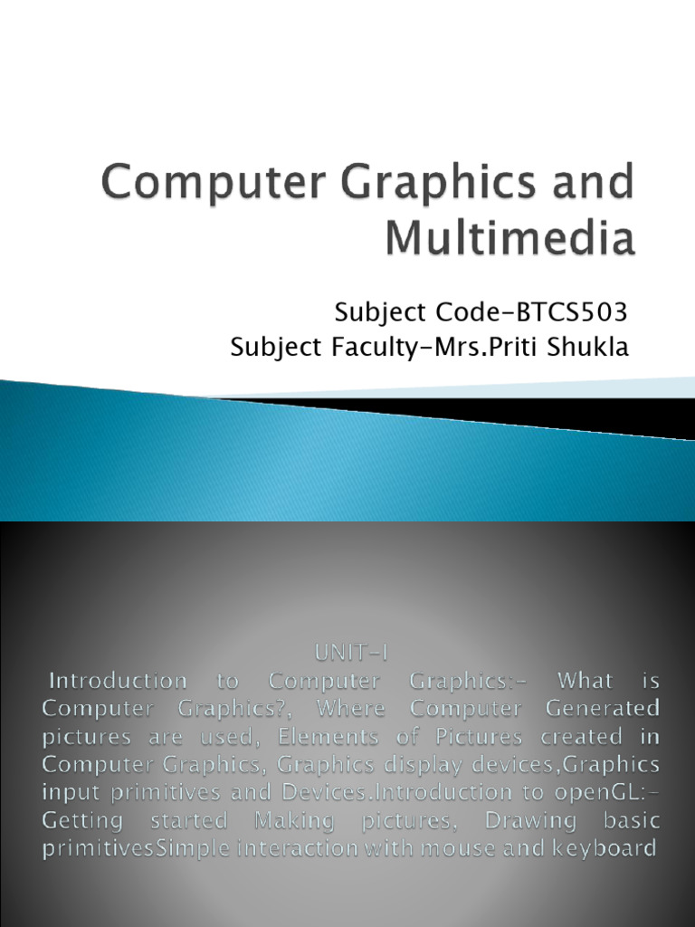 Unit-01 CGM | PDF | Computer Graphics | Graphics Processing Unit