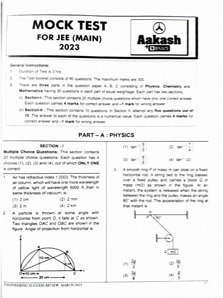 Aakash Mock Test | PDF
