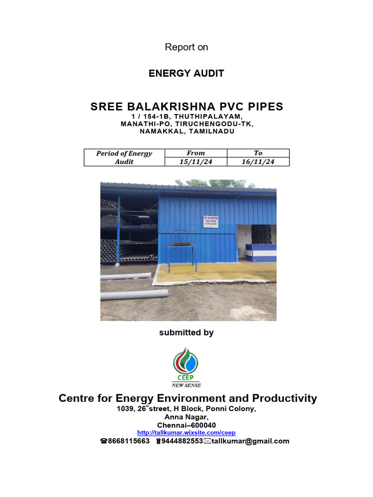 Sree Balakrishna Pipes Report 101125 | PDF | Extrusion | Energy ...
