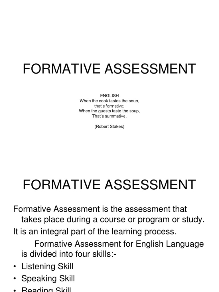 Formative Assessment Strategies for English | PDF | Educational ...