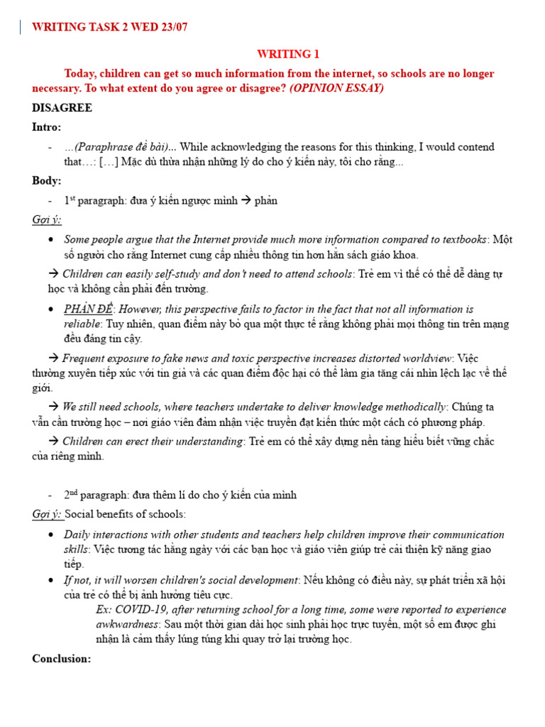 Writing Task 2 Wed 23-07 | PDF
