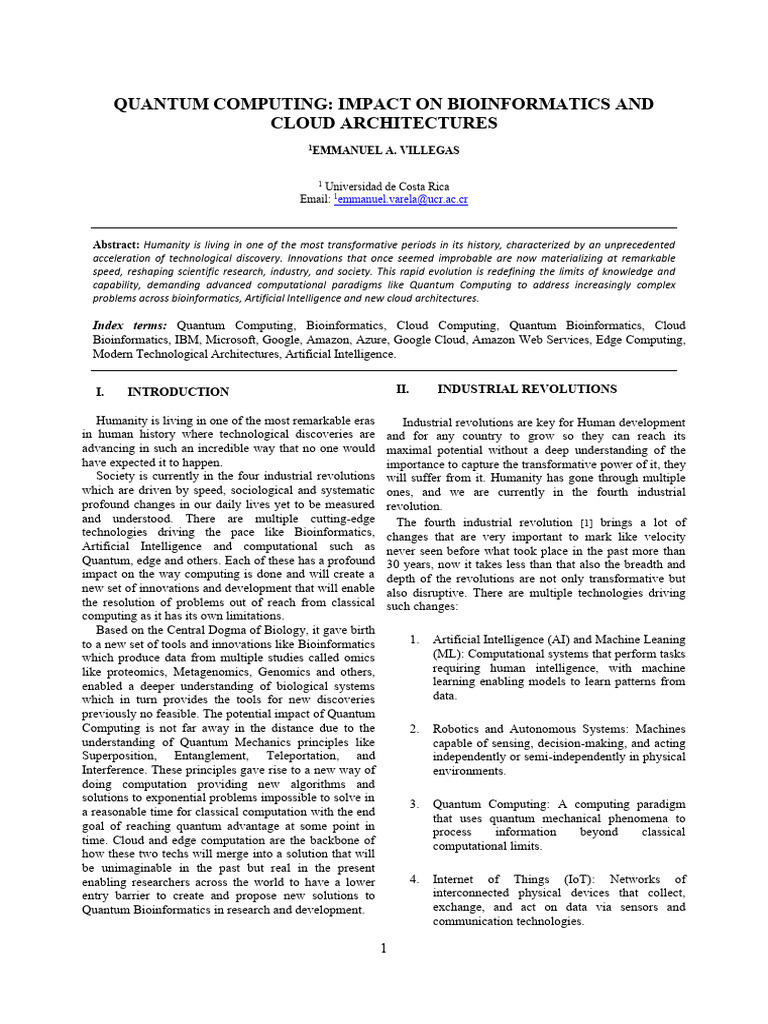 Quantum Computing Potential Impact on Bioinformatics and Cloud ...