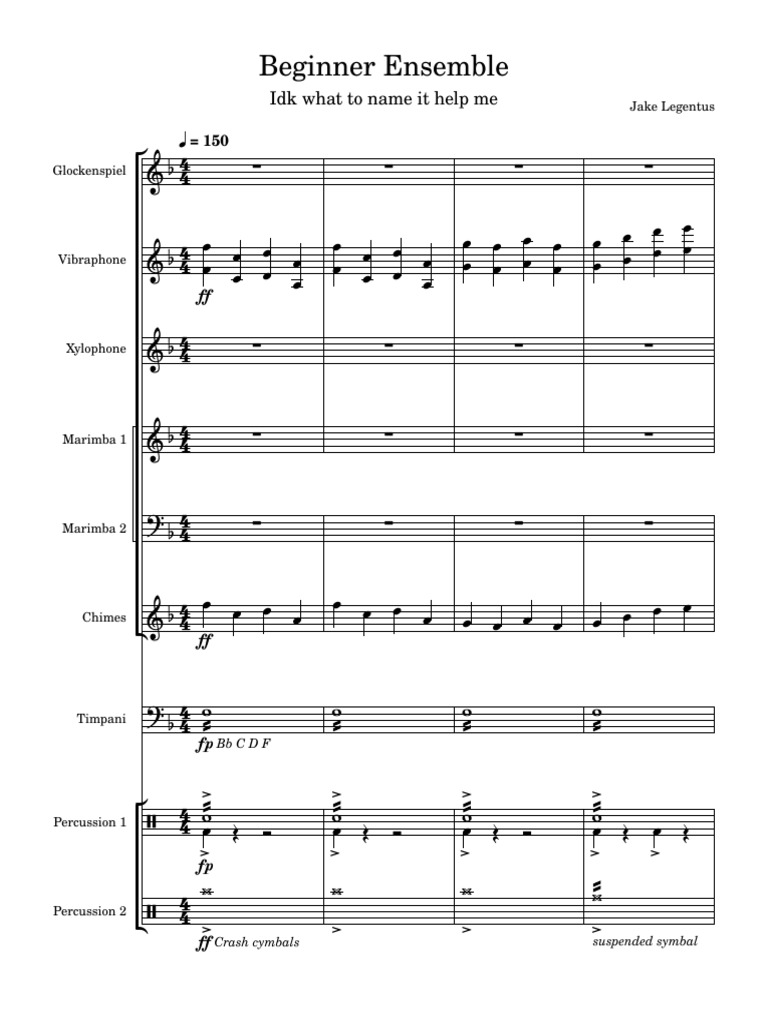 Beginner Ensemble Percussion Instruments | PDF | Music Technology ...