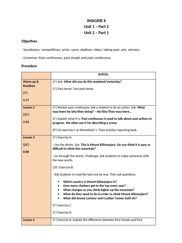 Teaching Past Tenses and Vocabulary | PDF | Language Families ...