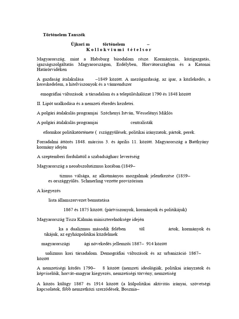 Tétel MT 1790-1918 | PDF