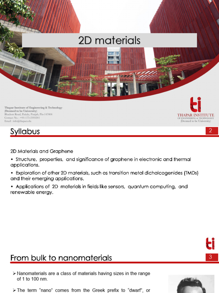 2D Materials and Graphene | PDF | Nanomaterials | Graphene