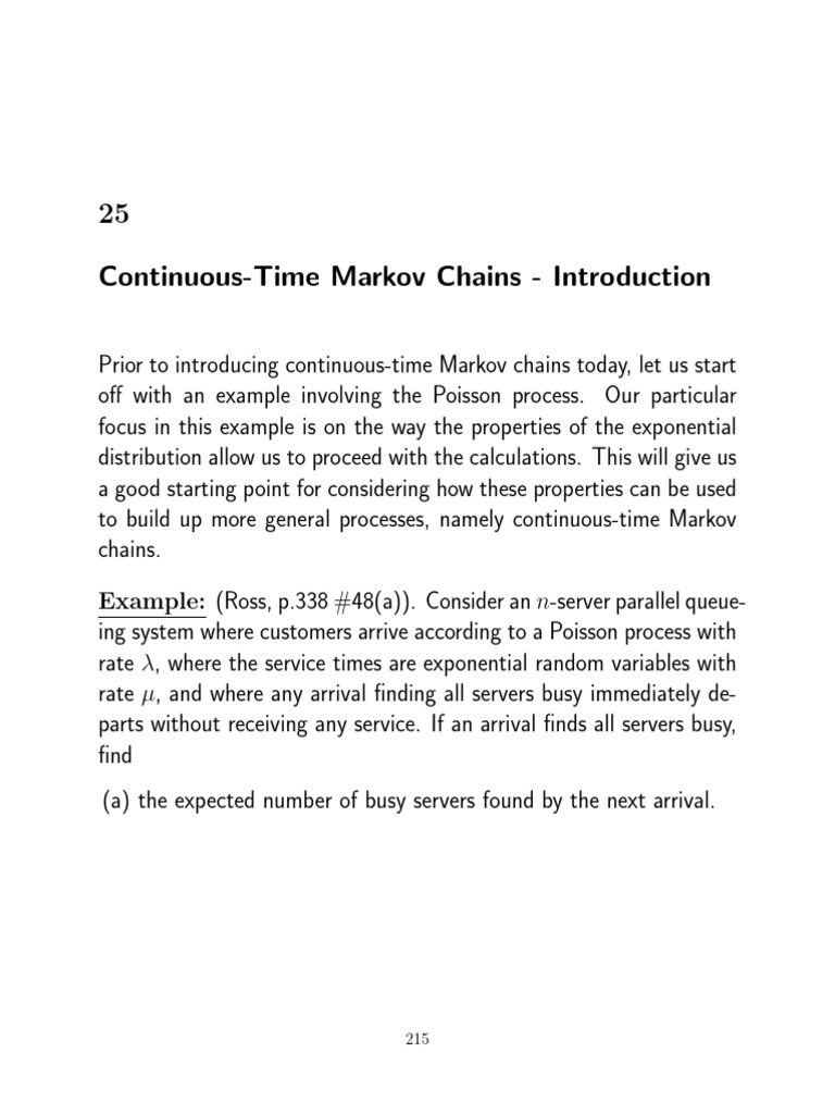 Continuous-Time Markov Chains | PDF | Markov Chain | Matrix (Mathematics)