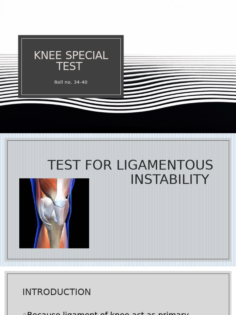 KNEE SPECIAL TEST | PDF | Knee | Anatomical Terms Of Motion
