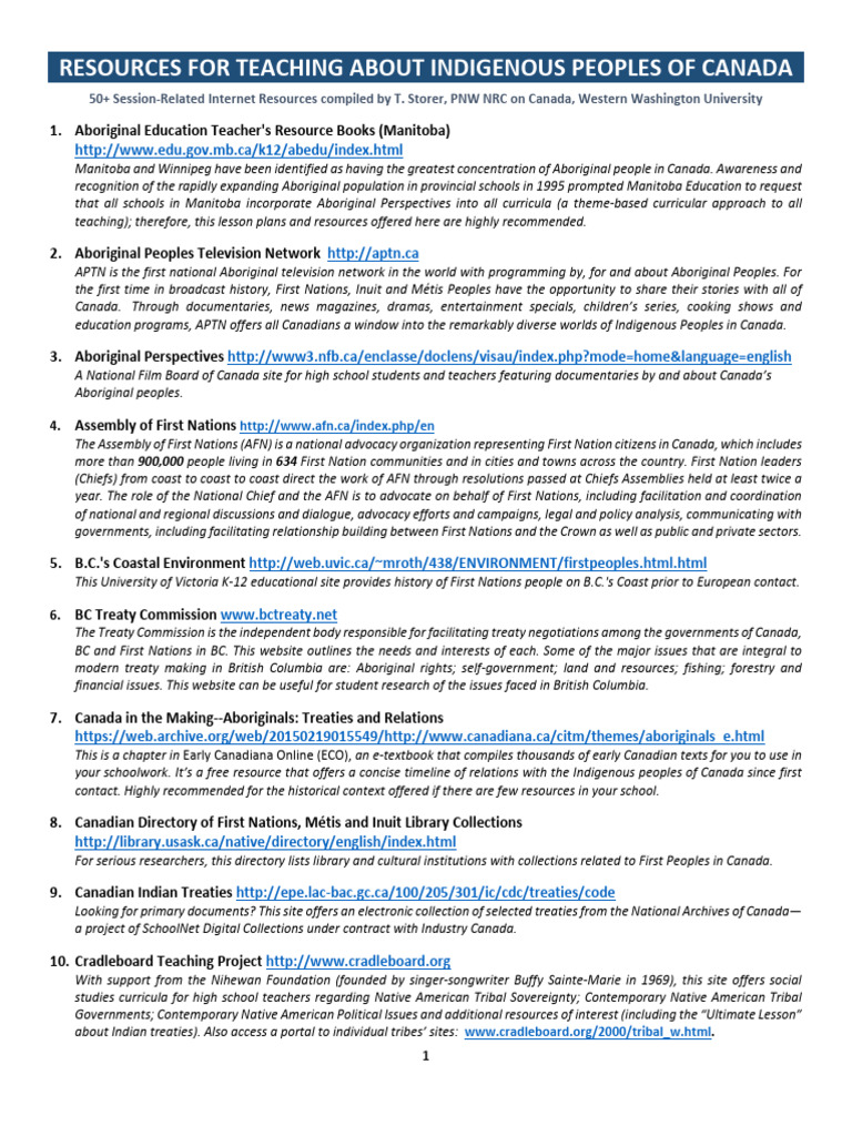 Resources - Indigenous Peoples of Canada | PDF | Métis | Canada