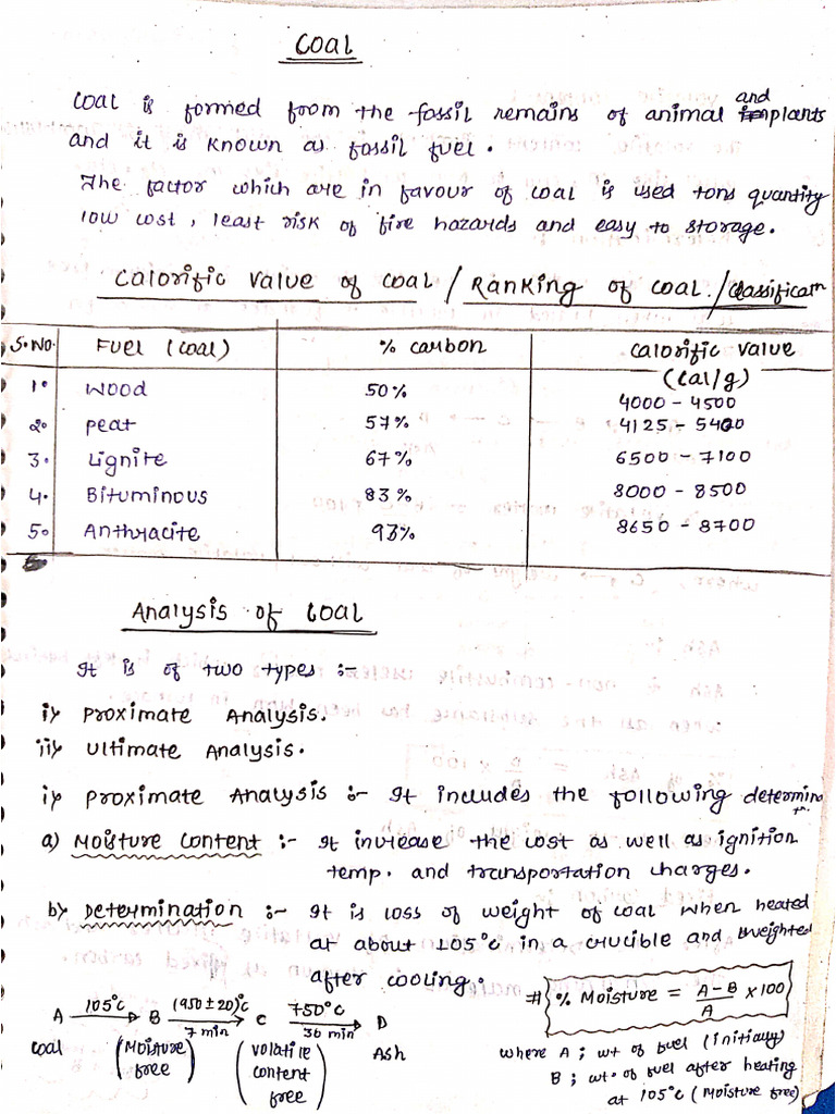 Coal Analysis Unit 4 | PDF