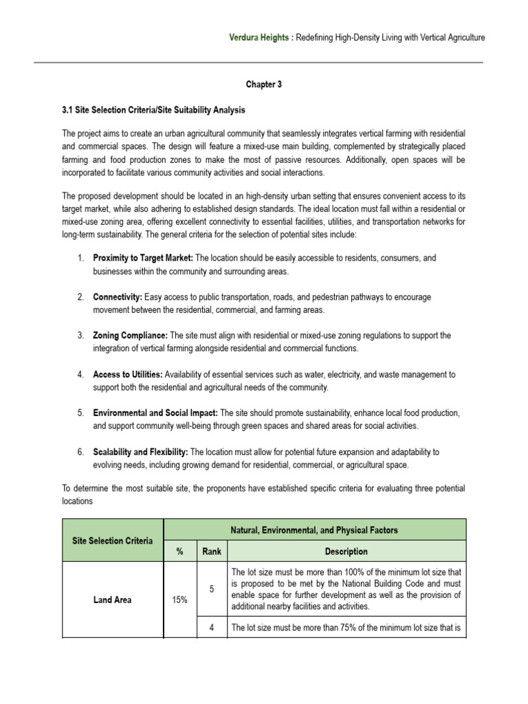 Site Selection for Vertical Farming Community | PDF | Metro Manila