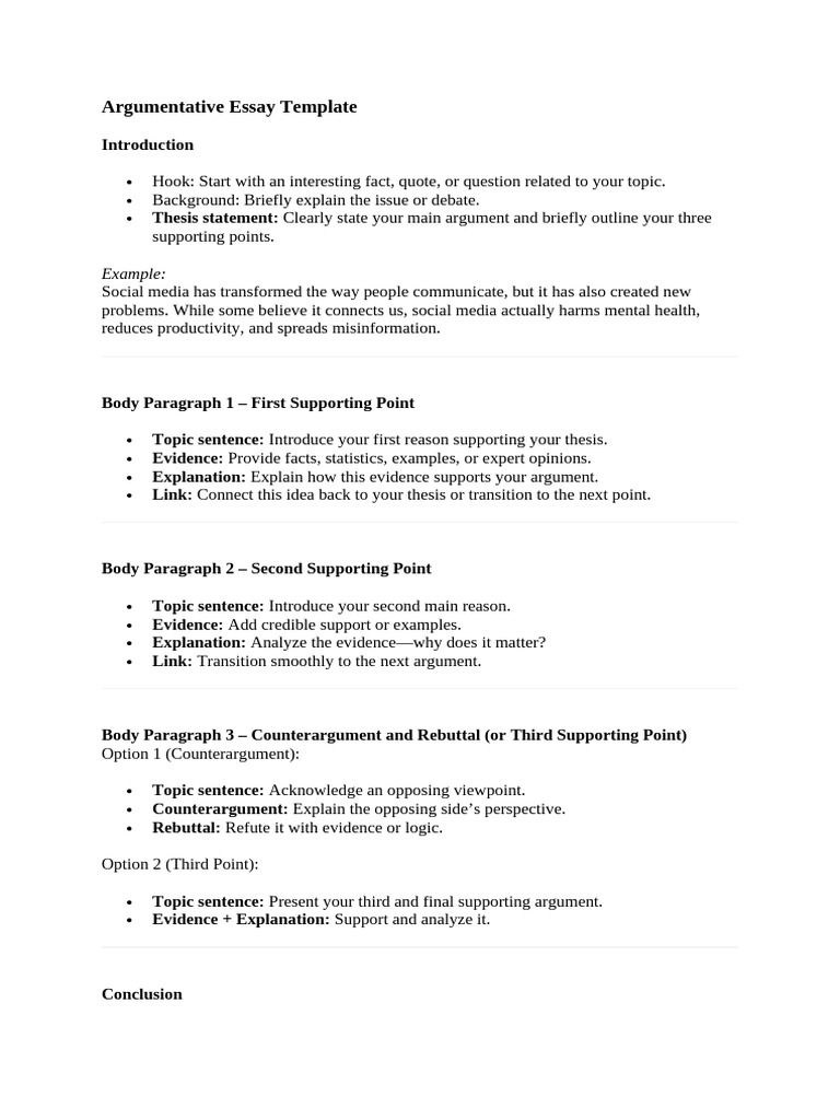 Argumentative Essay Structure Guide | PDF