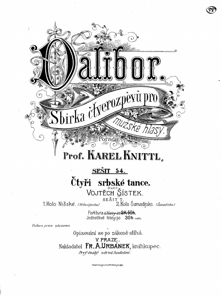 Šistek, Vojtech - 4 Srbske Tance - 1,2.TTBB | PDF