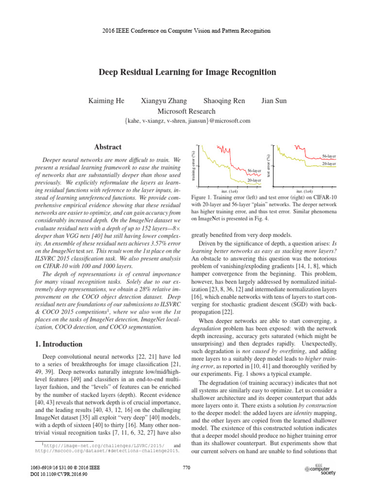 05_ResNet | PDF | Deep Learning | Computational Neuroscience