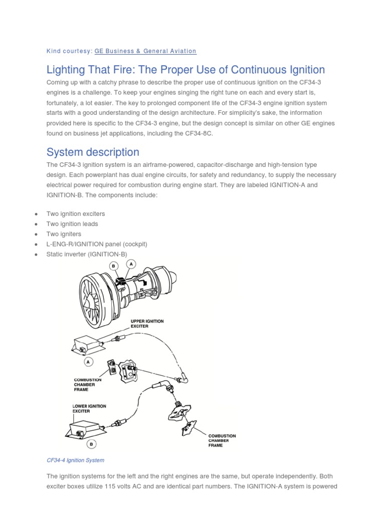 Dual Ignitors and Continuos Ignition in Jet Engines | PDF | Combustion ...
