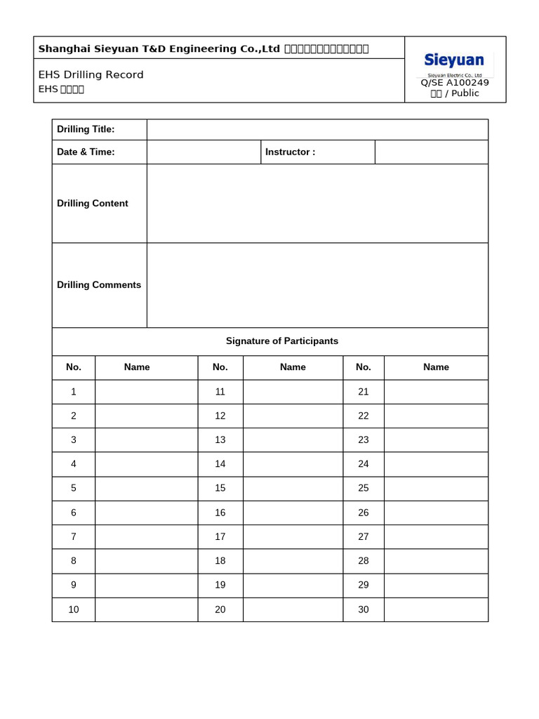 QSE A100249 EHS Drilling Records | PDF