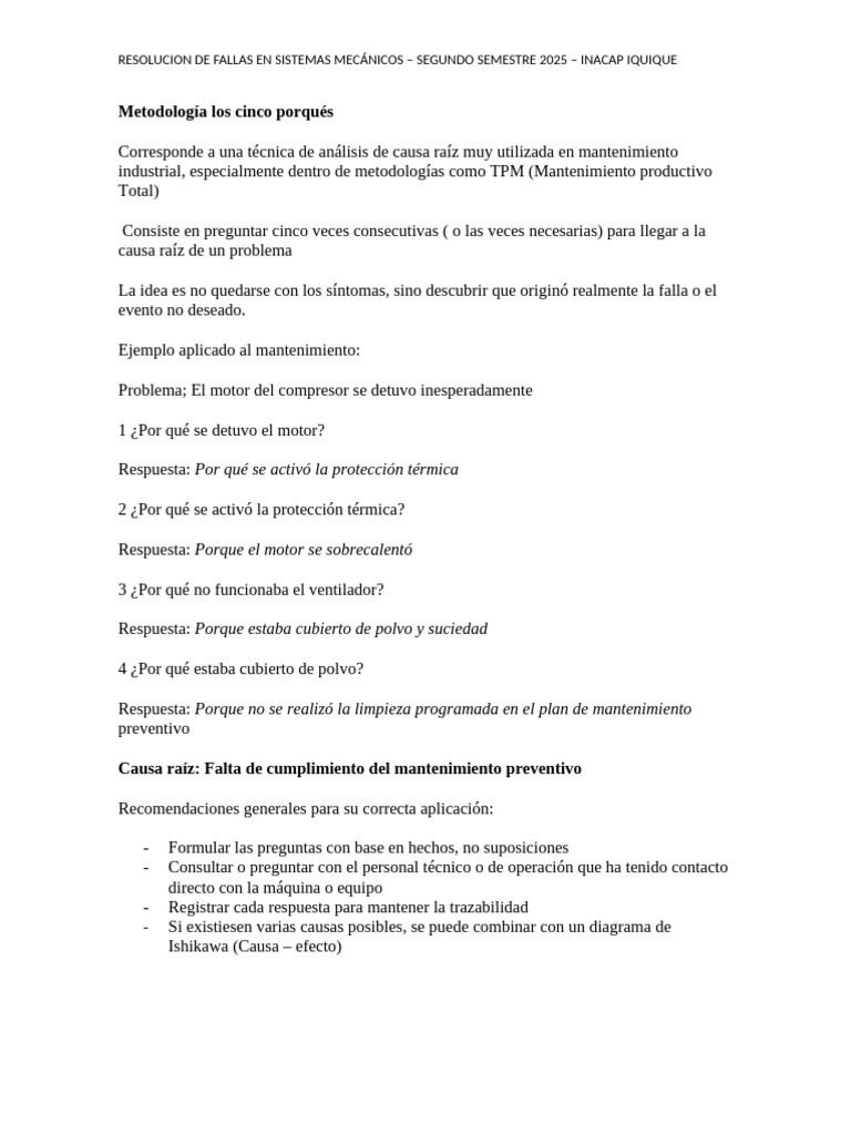 Metodología Los Cinco Porqués | PDF