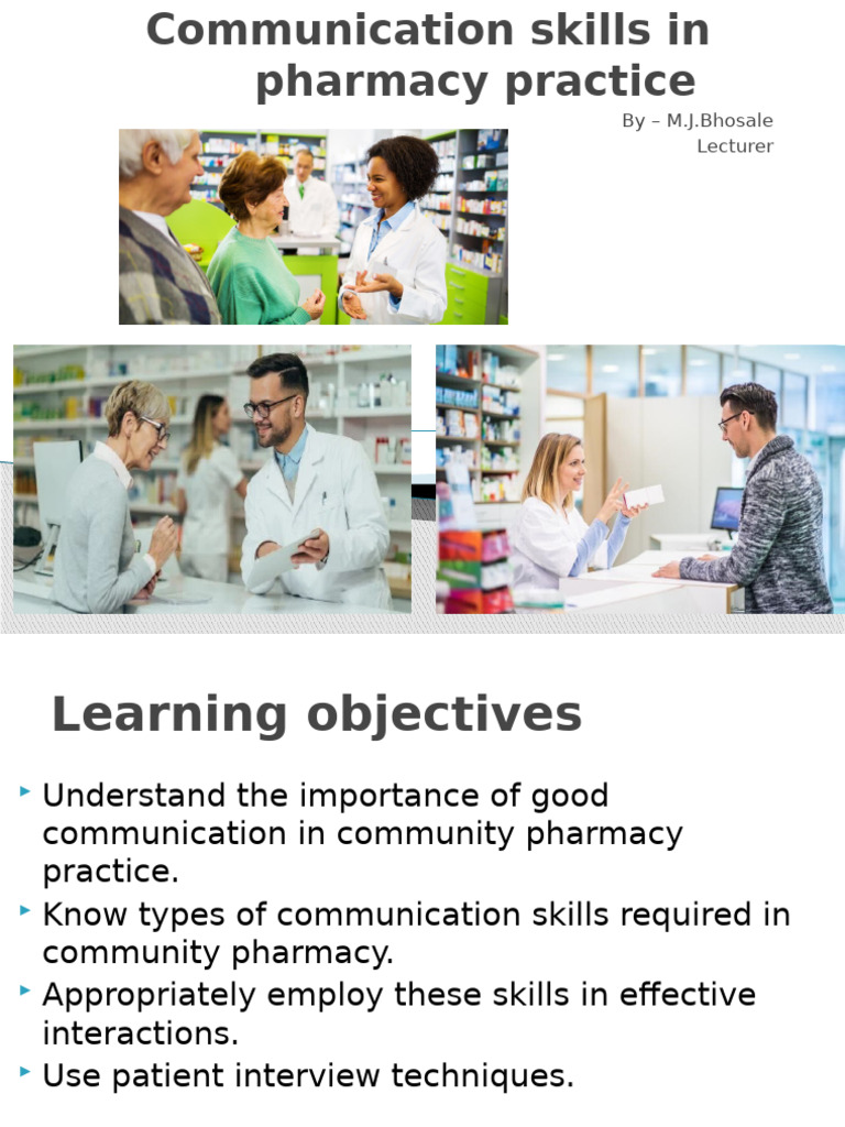Communication Skills | PDF | Pharmacy | Medical Prescription