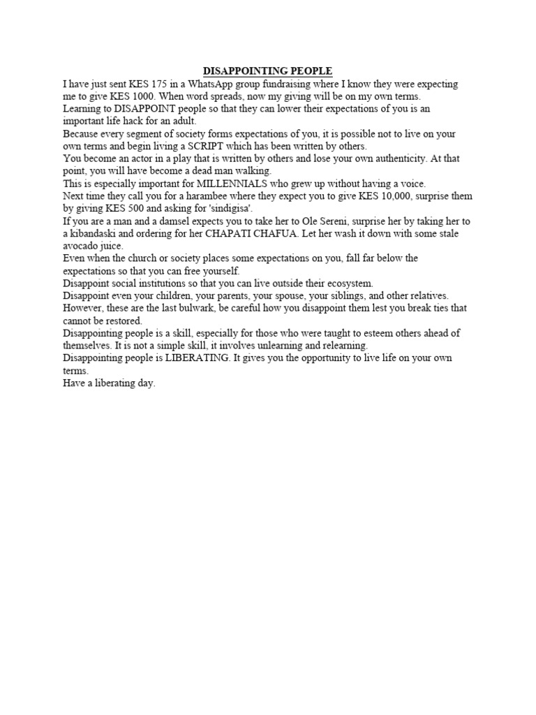 Disappointing People | PDF