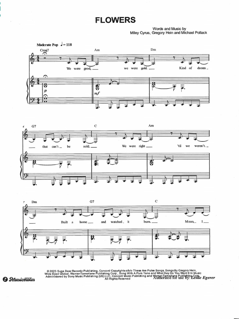 Flower - Miley Cyrus | PDF