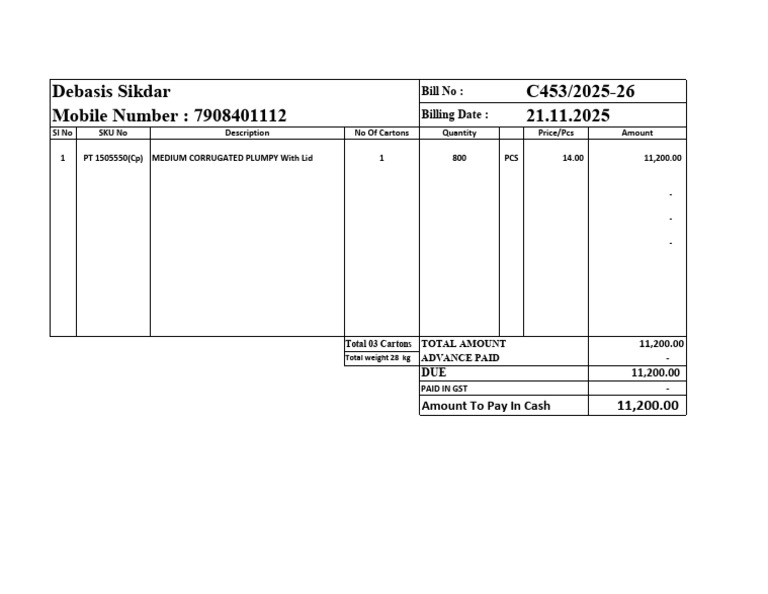 PT C453 Debasis Sikdar Date 21.11.2025 | PDF