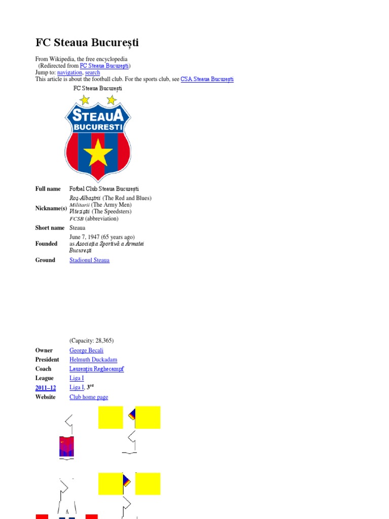 FC Steaua București Overview | PDF | Sports Clubs | Sports Teams