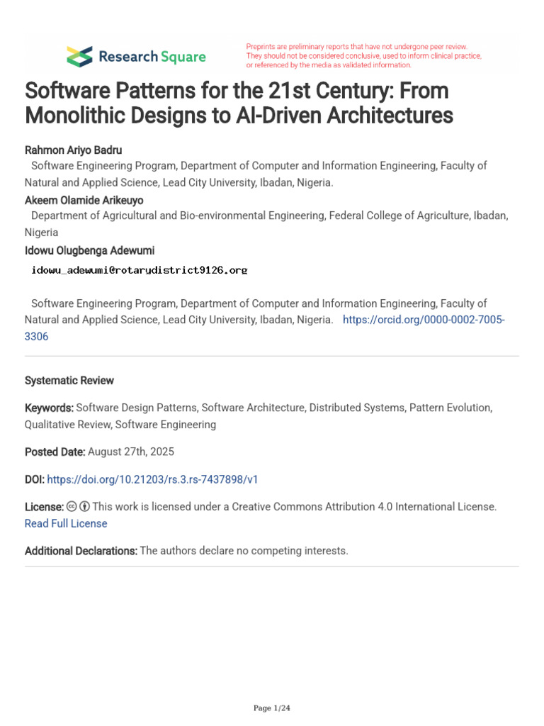Software Patterns For The 21st Century From Monoli | PDF | Model–View ...