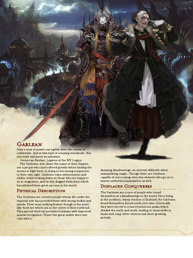 Ffxiv X D&D Races Preliminary - Garleans | PDF