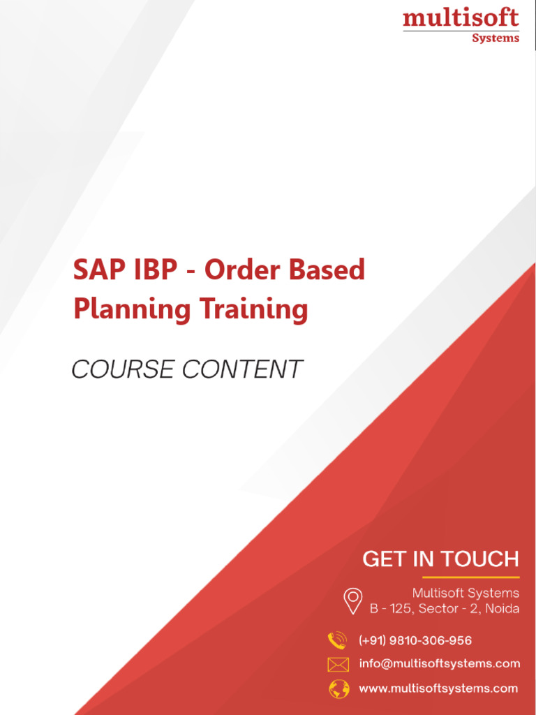 SAP IBP Order-Based Planning Training | PDF | Inventory | Supply Chain