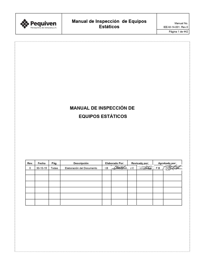Manual de Inspección Equipos Estáticos | PDF | Soldadura | Construcción