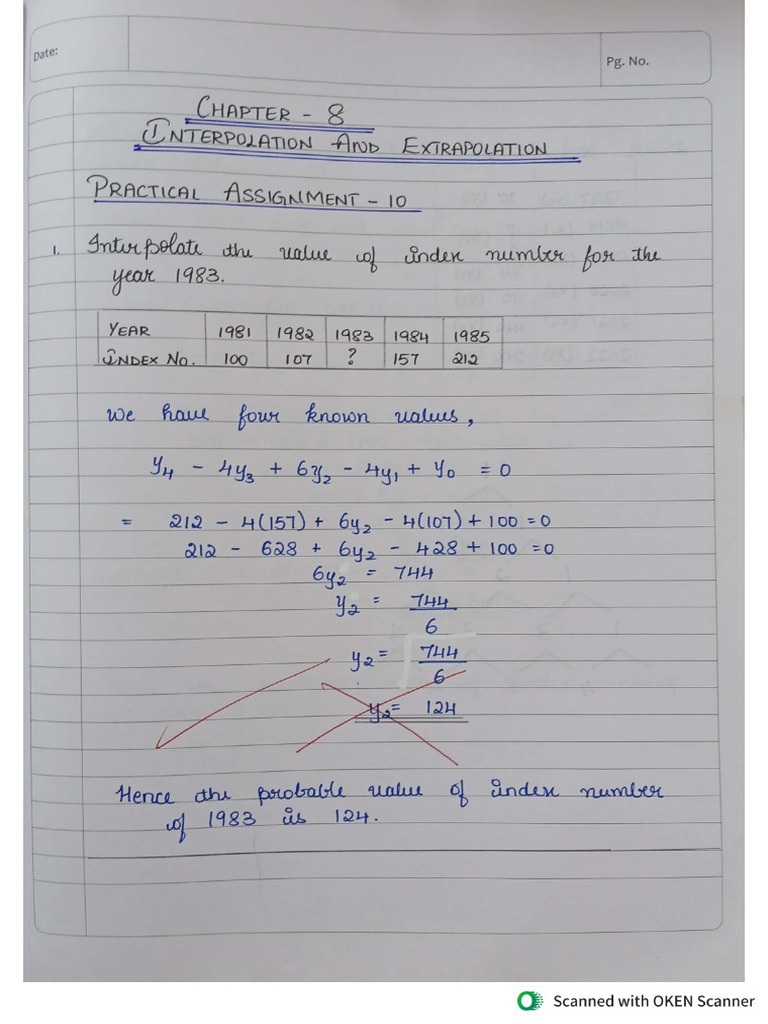 Statistics Record (Assignment 10) Interpolation and Extrapolation | PDF