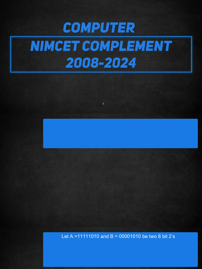 Computer 2008-24 Compliment | PDF | Arithmetic | Elementary Mathematics
