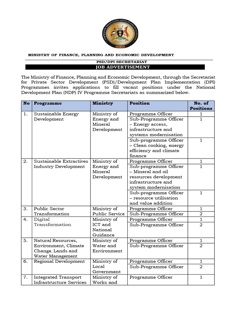 NDP Secretariat Press Advert Final December 2025 | PDF | Infrastructure ...
