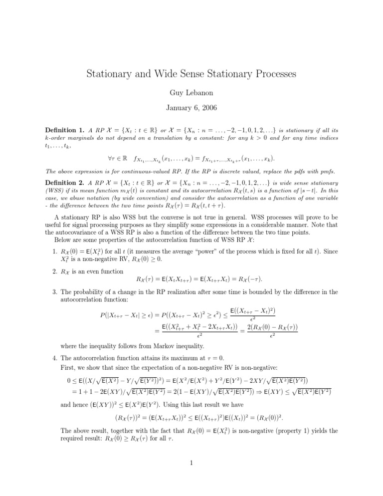 Station A Rity | Download Free PDF | Autocorrelation | Stationary Process