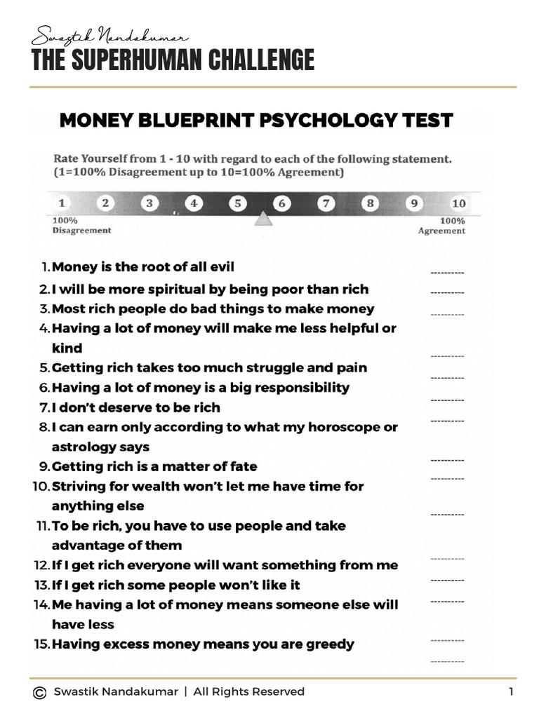 Money Psychology Blueprint - The Superhuman Challenge - Swastik ...