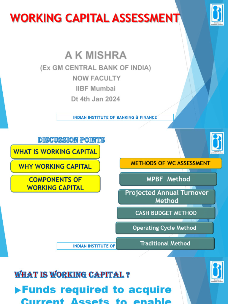 Working Capital Assessment Guide | PDF | Working Capital | Banks