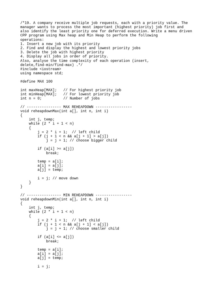 job_heap | PDF | Algorithms And Data Structures | Computer Programming