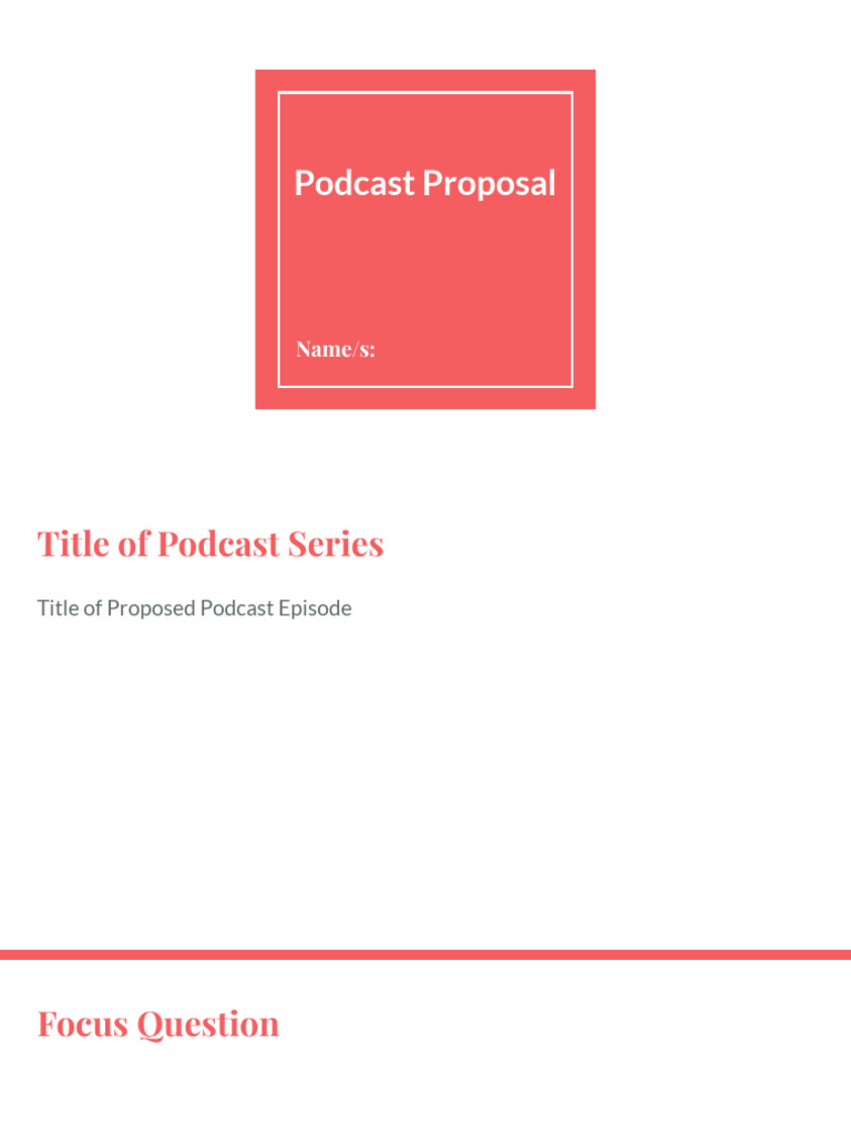 Sai Varshita Amaravadi - Podcast Proposal Template | PDF