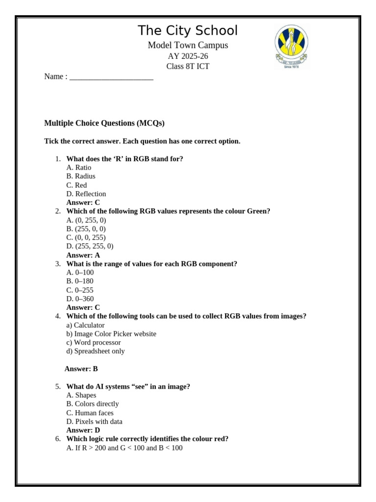 Prep III | PDF | Rgb Color Model | Imaging