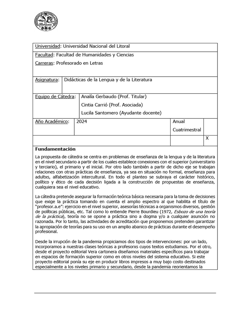 Programa DLL 2024_Marcado | PDF | Maestros | Enseñando