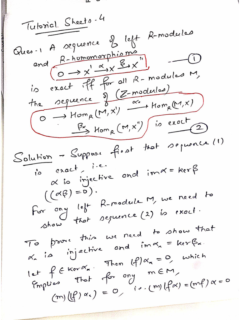 Tutorial Sheet 4 Solutions | PDF