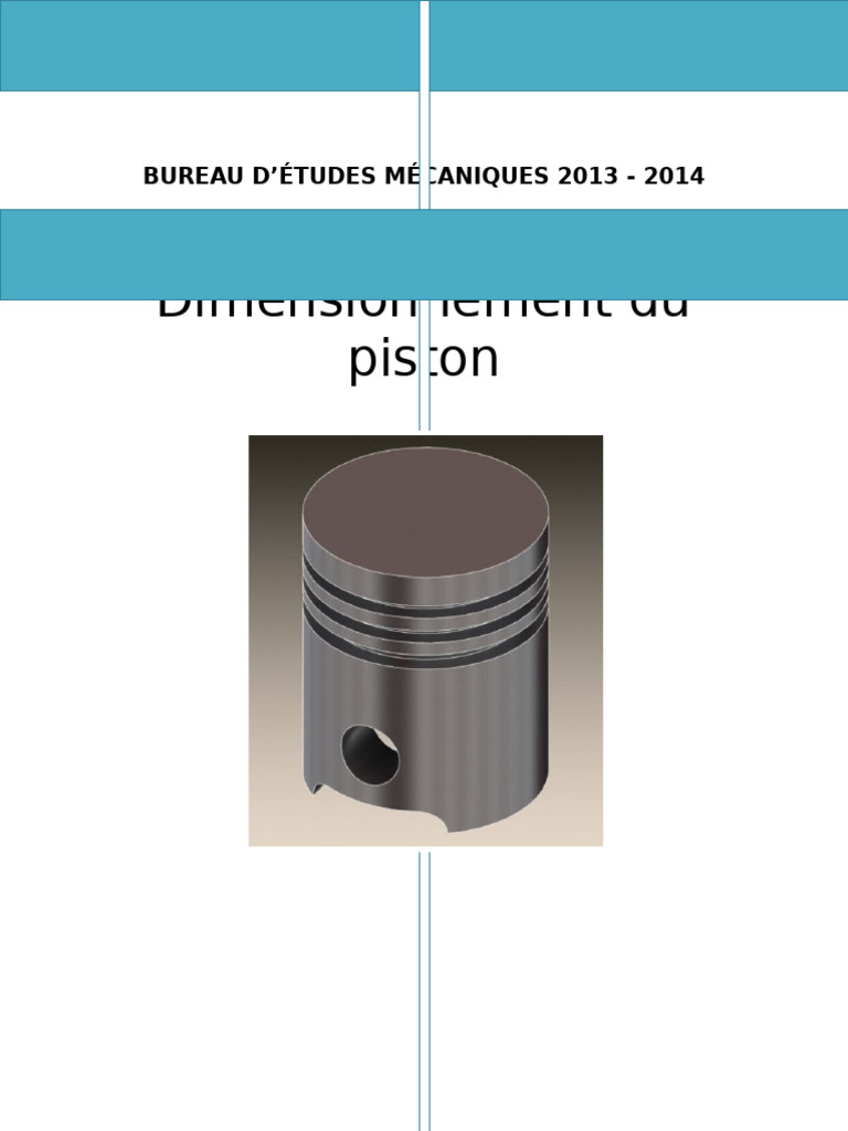 Dimensionnement et types de pistons | PDF | Piston | Dilatation thermique