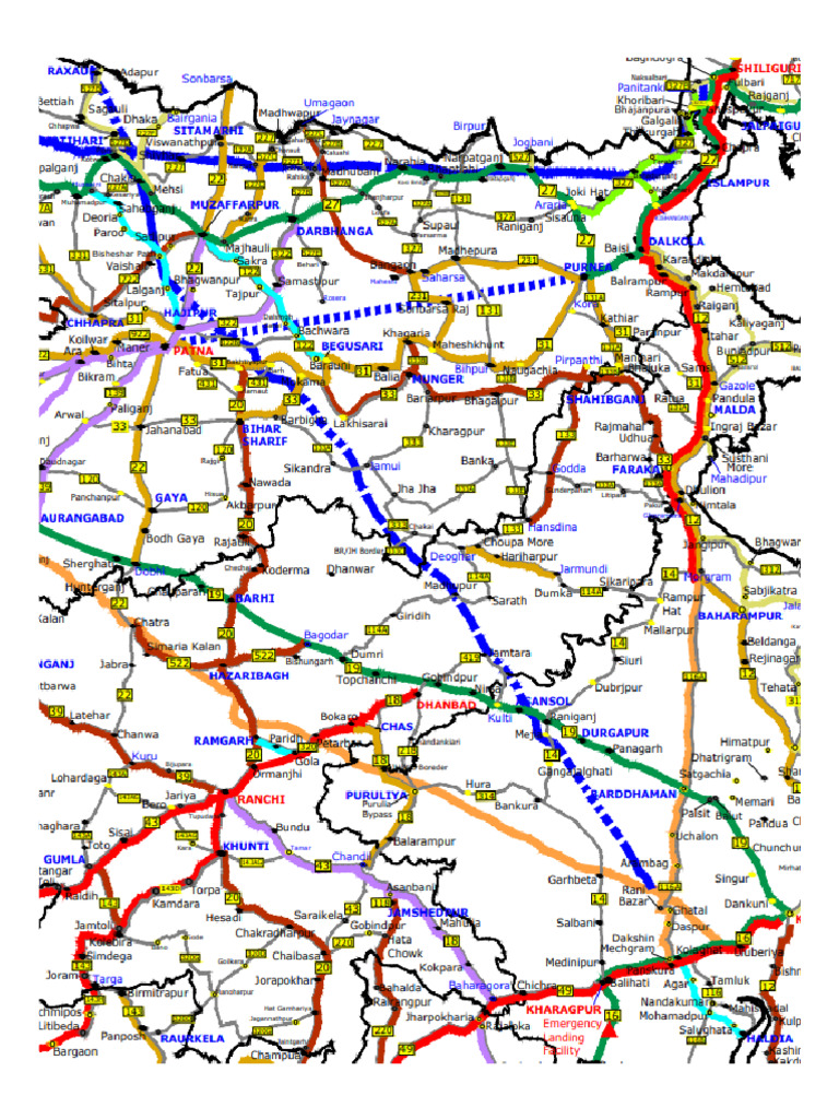 Raxaul Haldia Expressway Route Map 691 | PDF