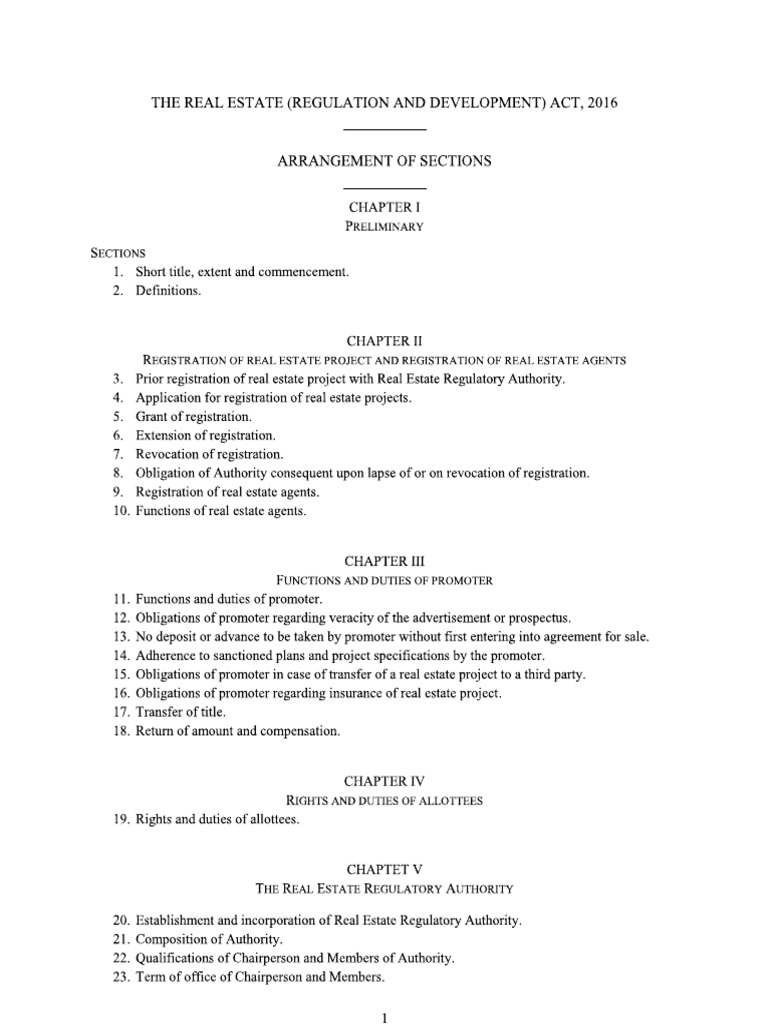The Real Estate (Regulation and Development) Act, 2016 | PDF