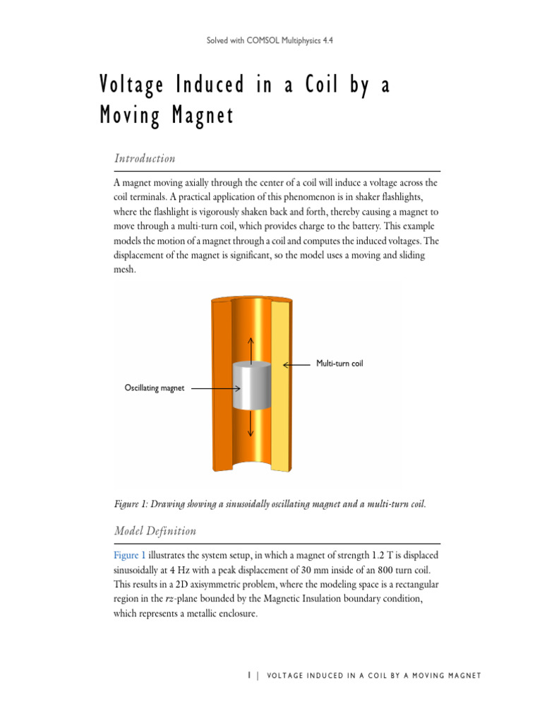 Induced Voltage from Moving Magnet in Coil | PDF | Inductor | Button ...