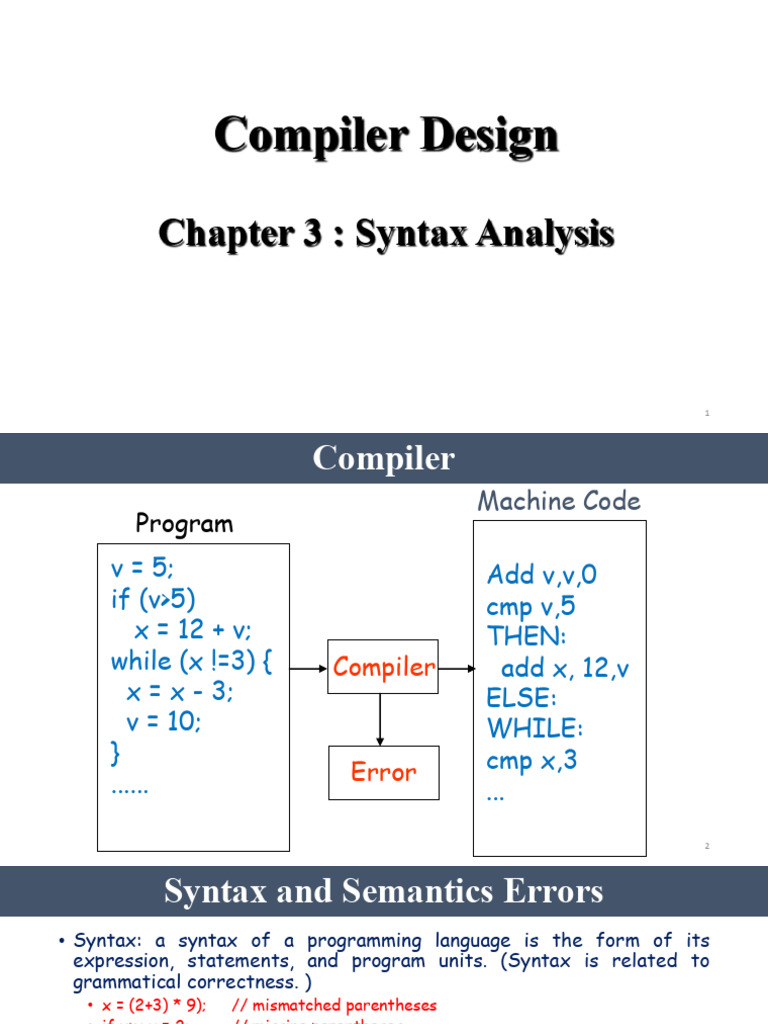 Lec 03 Compiler Design | PDF | Parsing | Syntax (Logic)