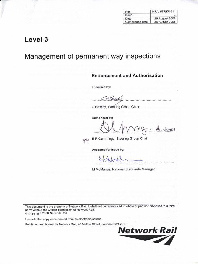 Permanent Way Inspection Standards Guide | PDF | Rail Transport
