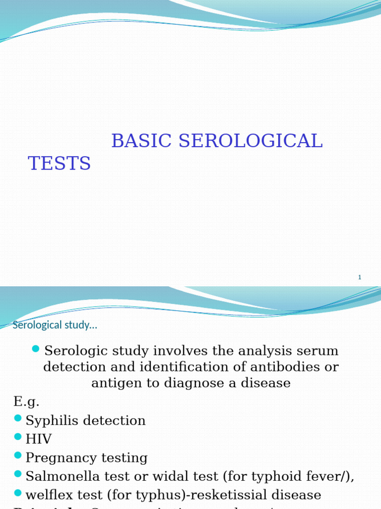 Basic Serological Tests77773888265242922 | PDF | Serology | Human ...